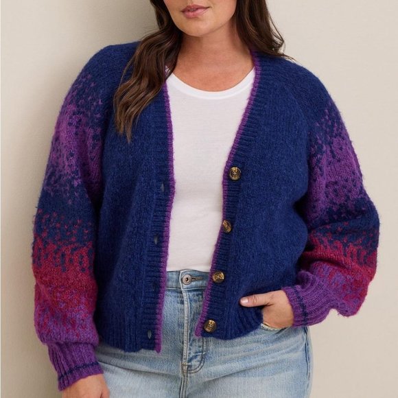 torrid | Sweaters | Torrid Cardigan Sweater 4x Button Front Purple Plus ...